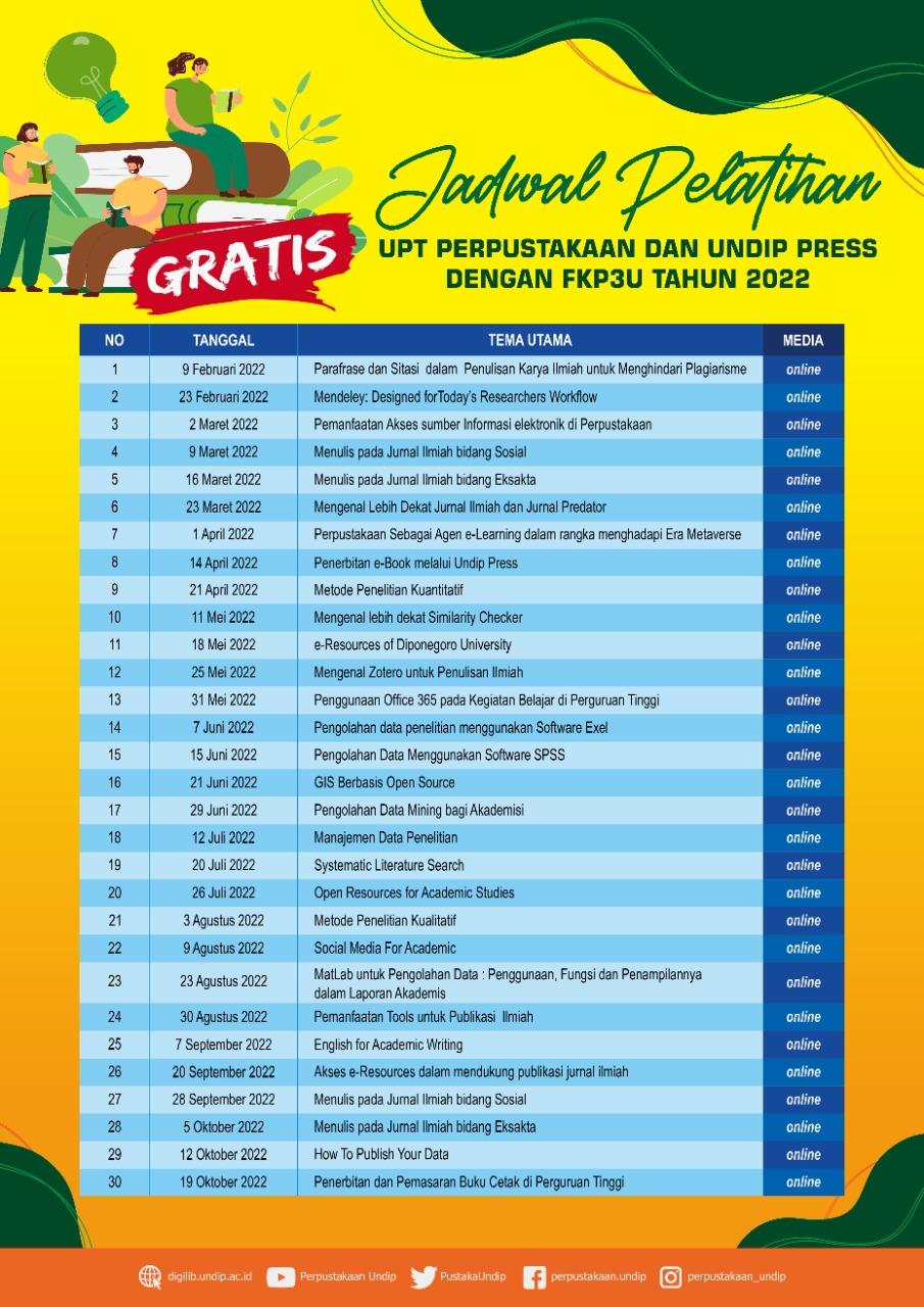 Jadwal Webinar UPT Perpustakaan dan Undip Press Tahun 2022 - Website ...