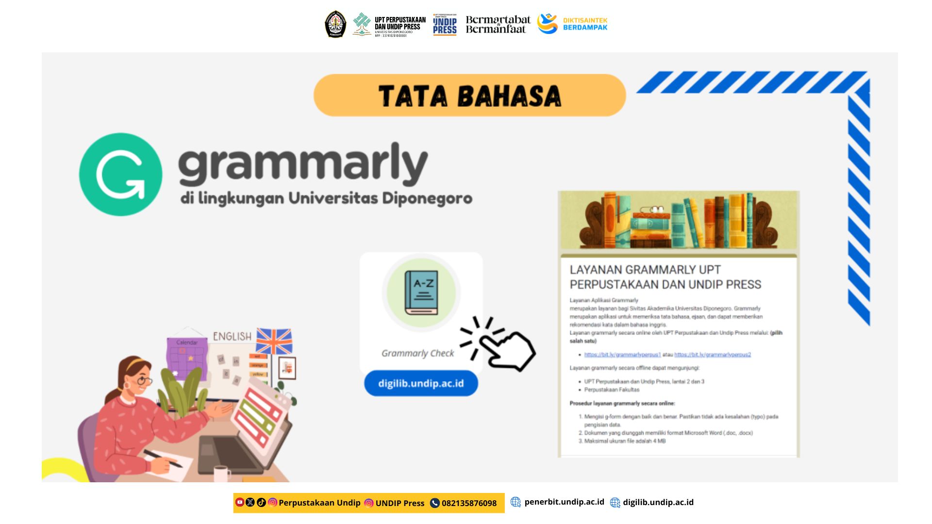 UPT Perpustakaan dan UNDIP Press Hadirkan Layanan Grammarly: Bikin ...